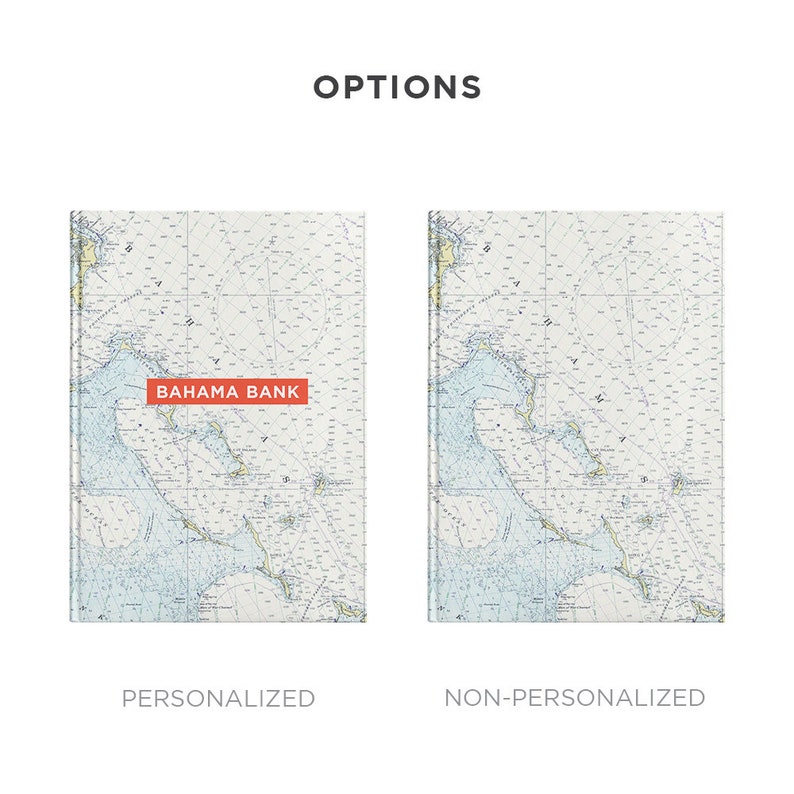 Sail-themed Nautical Map Hardcover Journal, Coastal Theme Notebook ...