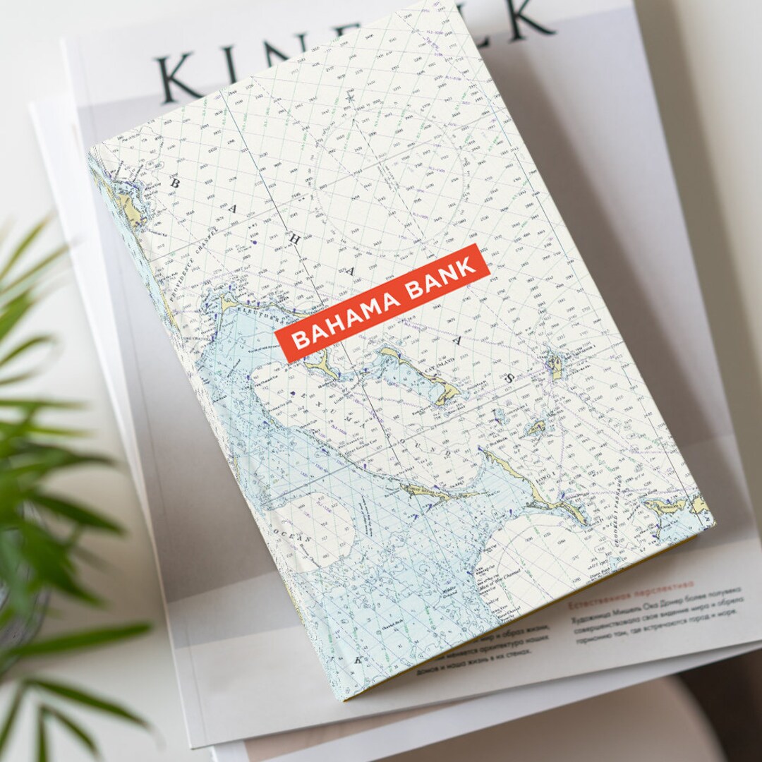 Sail-themed Nautical Map Hardcover Journal, Coastal Theme Notebook ...