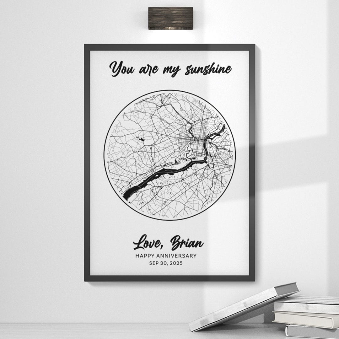 Personalized Heart Map Art, Custom Home Gift Map, Family Home Map Décor ...