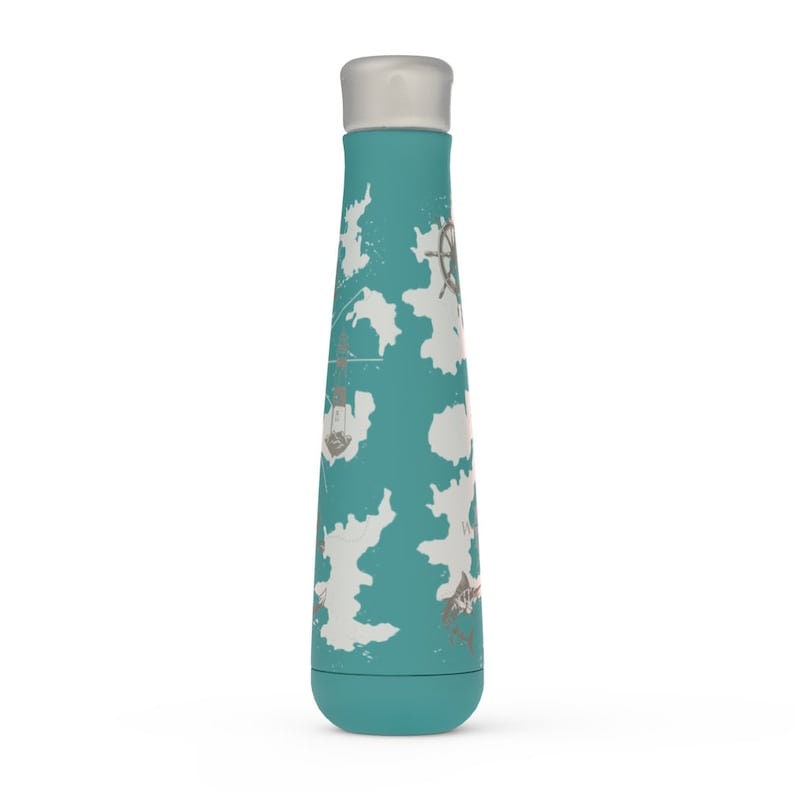 Nautical Water Bottle, Map Theme Tumbler, Vintage Design Water Bottle ...