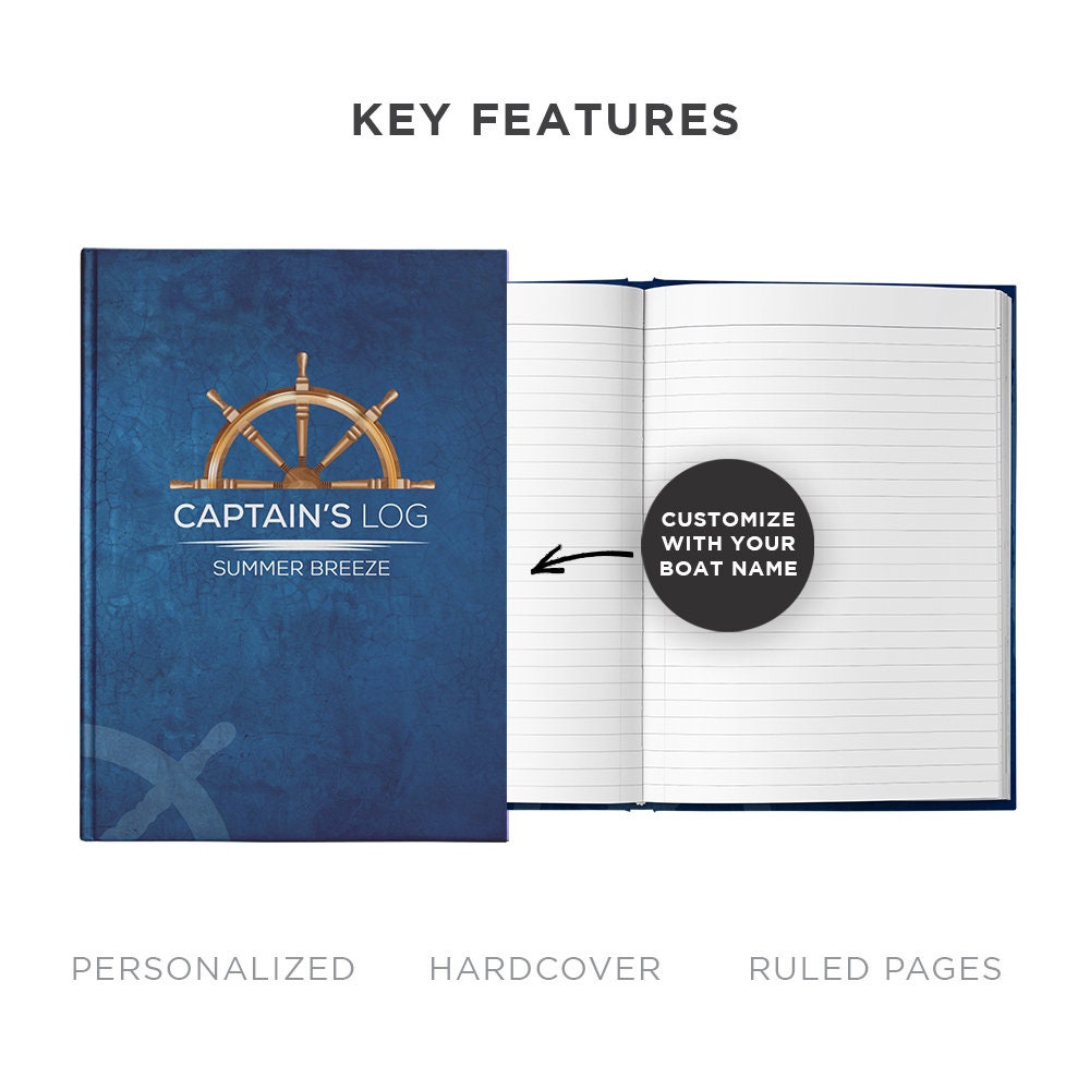 Custom Nautical Log Book, Personalized Captain's Journal for Boating ...