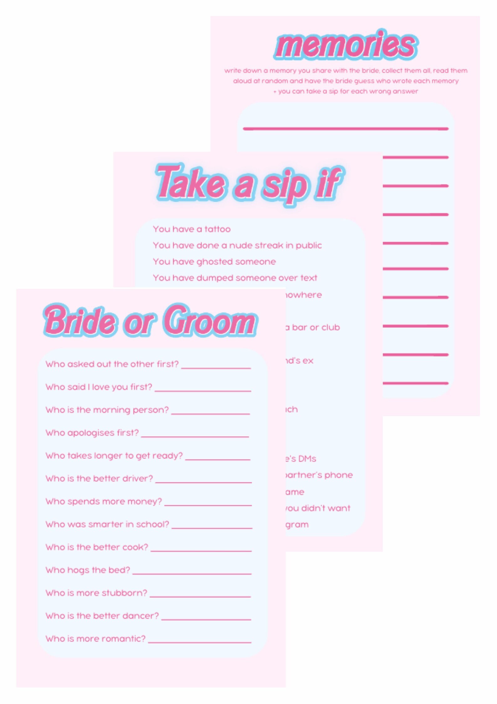 Barbie Bachelorette / Hens Party Games Instant Download - Etsy
