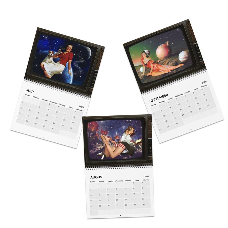 Retro TV Cosmic Pin up Girls Calendar (2025) | Indie Room Aesthetic ...