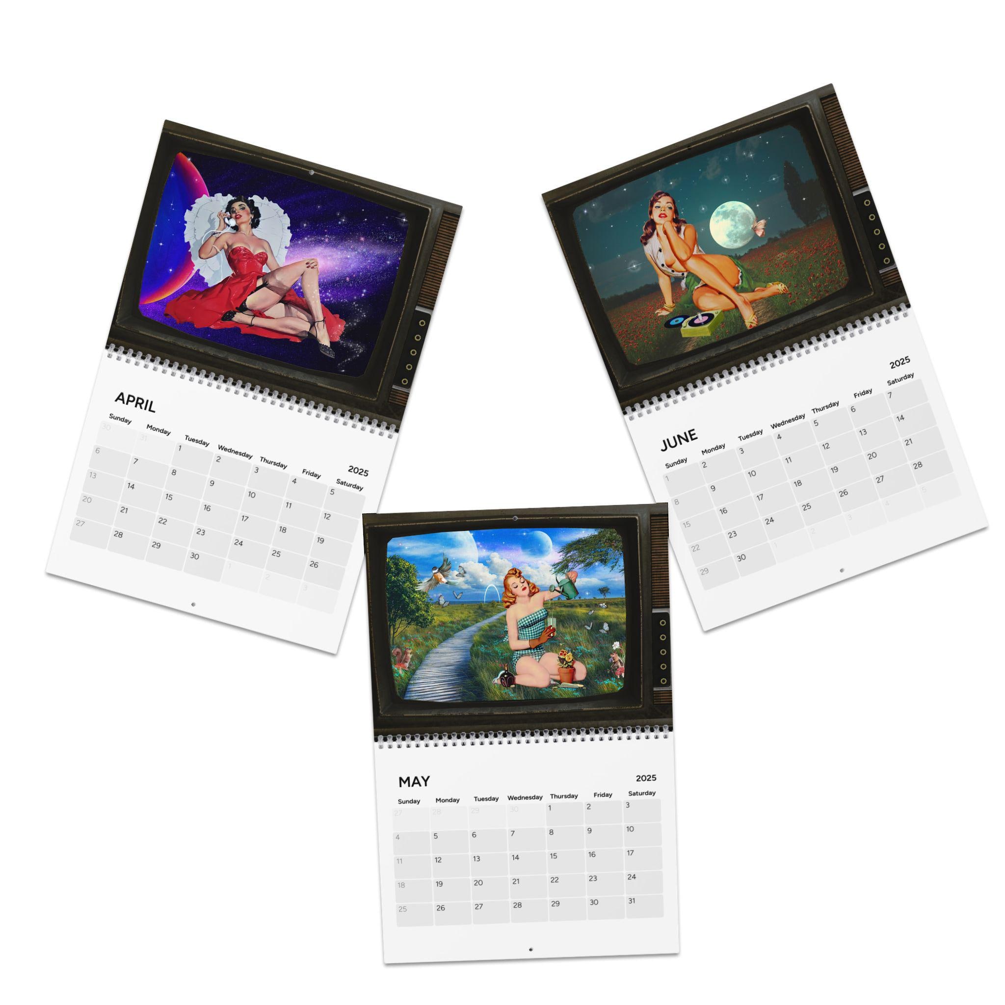 Retro TV Cosmic Pin up Girls Calendar (2025) | Indie Room Aesthetic ...