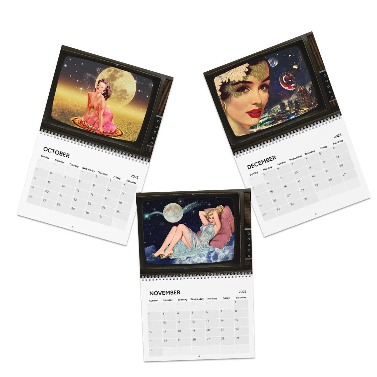 Retro TV Cosmic Pin up Girls Calendar (2025) | Indie Room Aesthetic ...