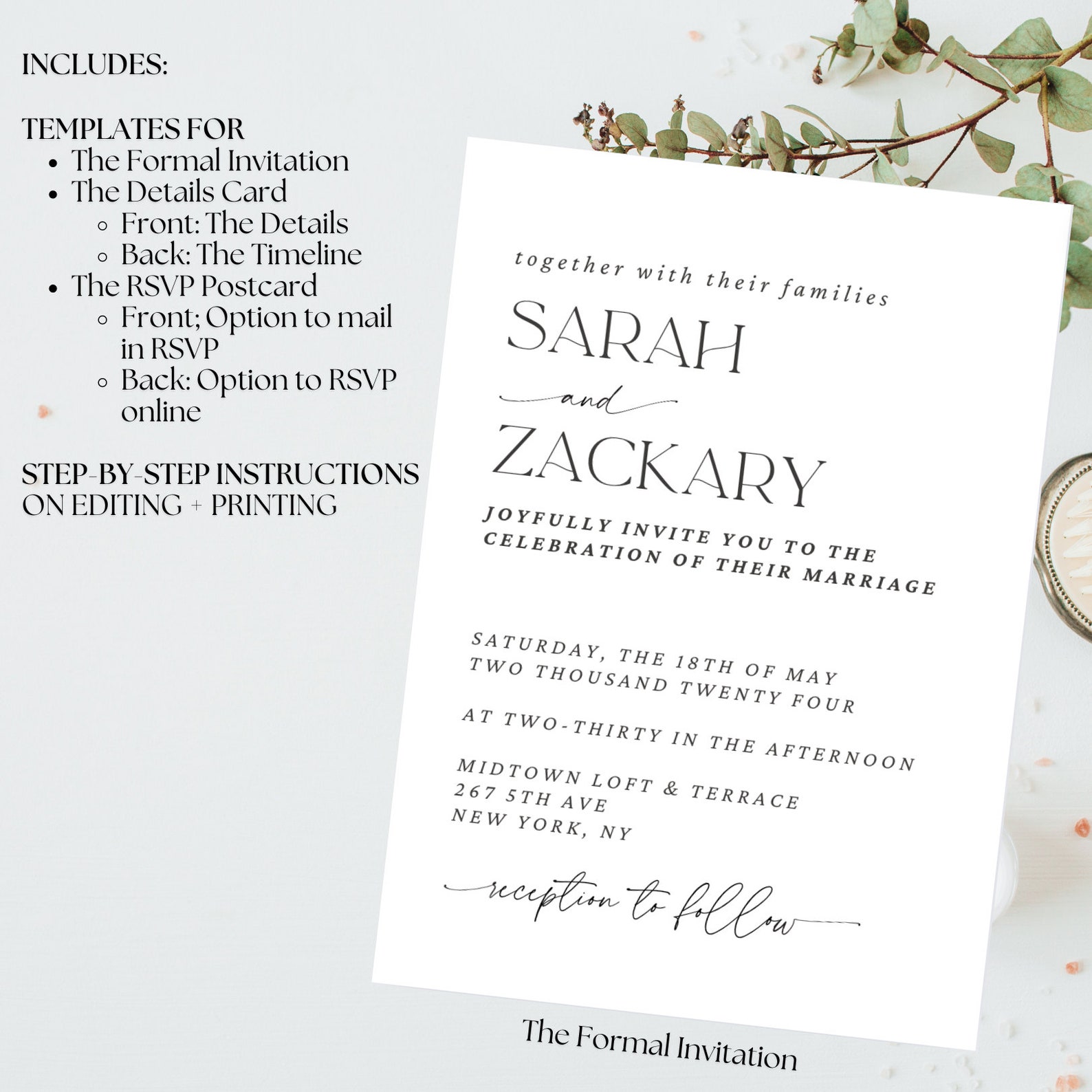 Luxury Wedding Invitation Templates | Wedding Invite Package | Simple ...