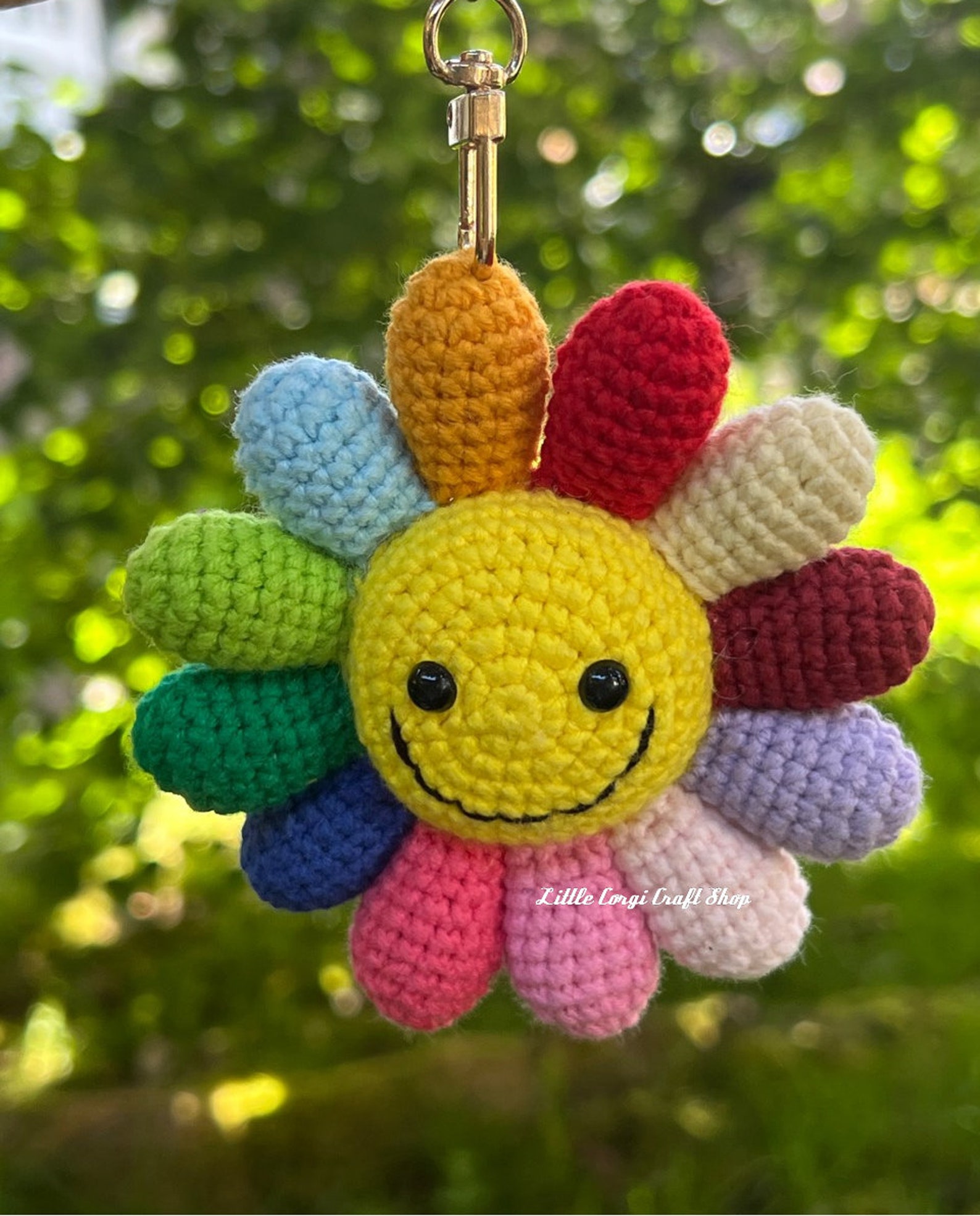 Sunflower Crochet Keychain, Amigurumi Face Key Accessories, Sunflowers ...