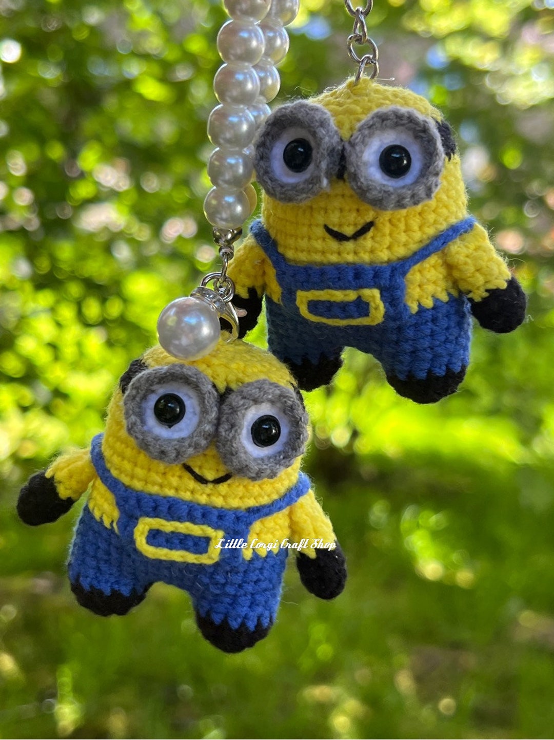 Handmade Crochet Minions Keychain, Cute Minion Purse Decor, Amigurumi ...