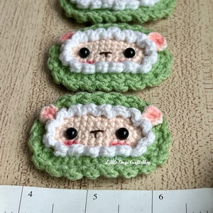 Adorable Crochet Lamb Hair Clip, Handcrafted Crochet Hair Clips ...