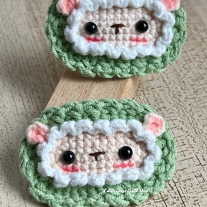 Adorable Crochet Lamb Hair Clip, Handcrafted Crochet Hair Clips ...
