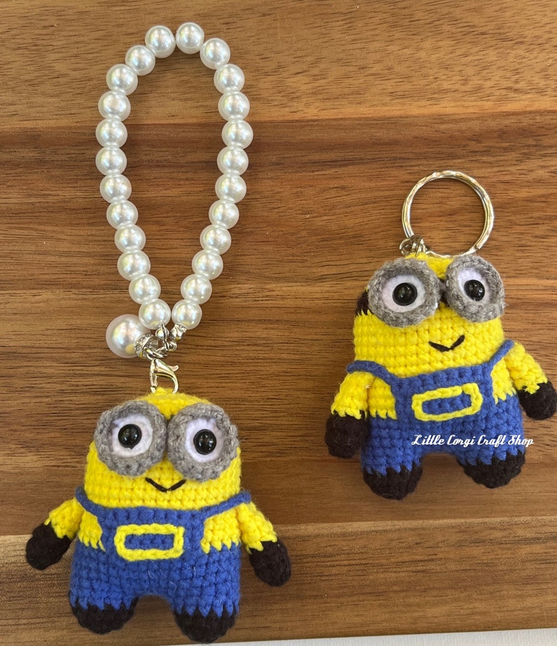 Handmade Crochet Minions Keychain, Cute Minion Purse Decor, Amigurumi ...