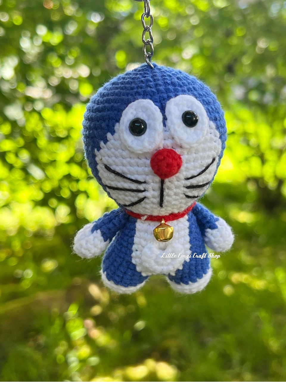 Handmade Doraemon Crochet Keychain and Purse Decor, Cute Anime ...