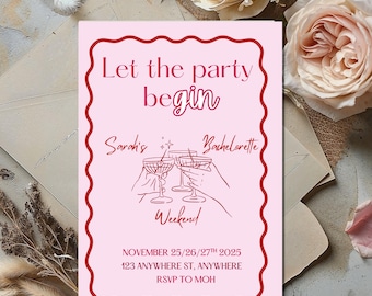 Retro Bachelorette Party Welcome Sign | Hens Night Editable Digital ...