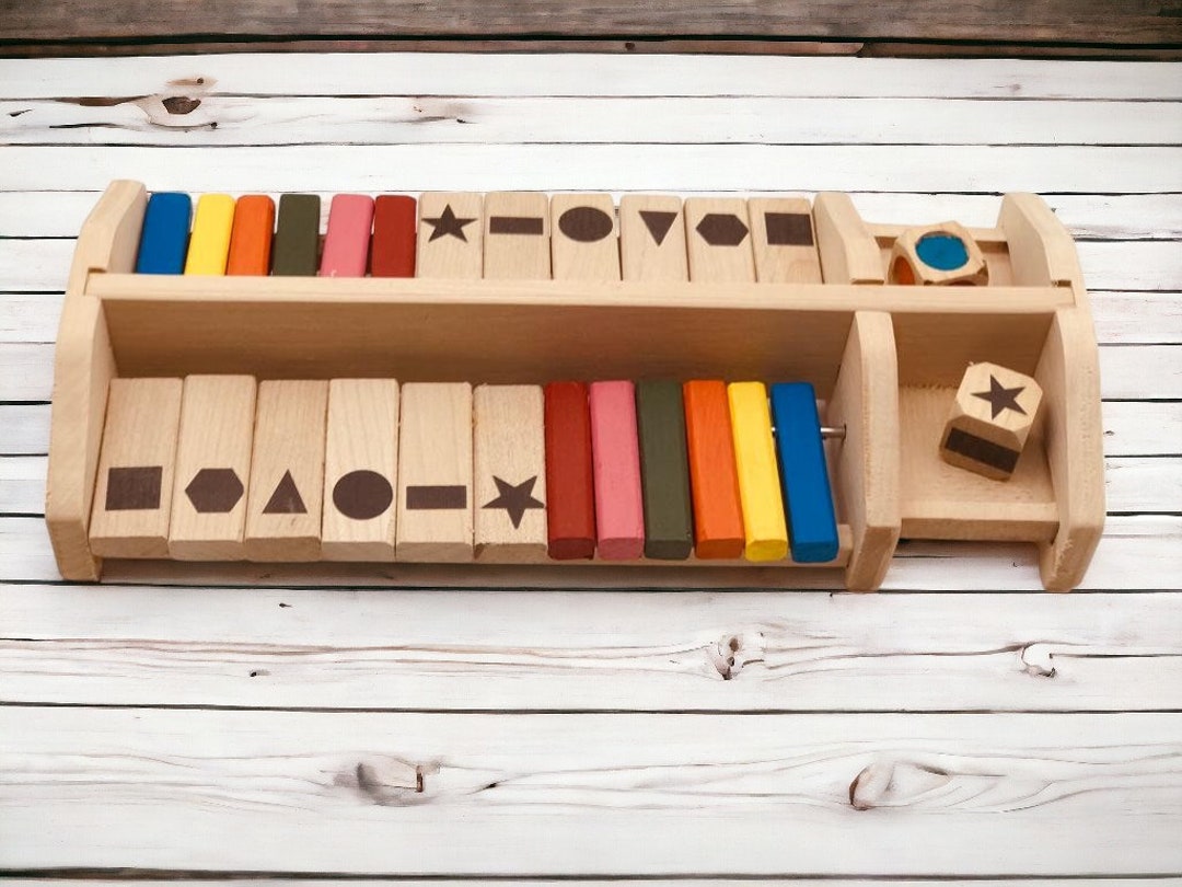 Colorful Wooden Shape Sorting Game for Two Engage Your Kids, Boost ...