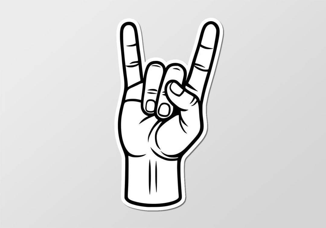 Sign of the Horns, Metal Hand Sign Sticker - Etsy