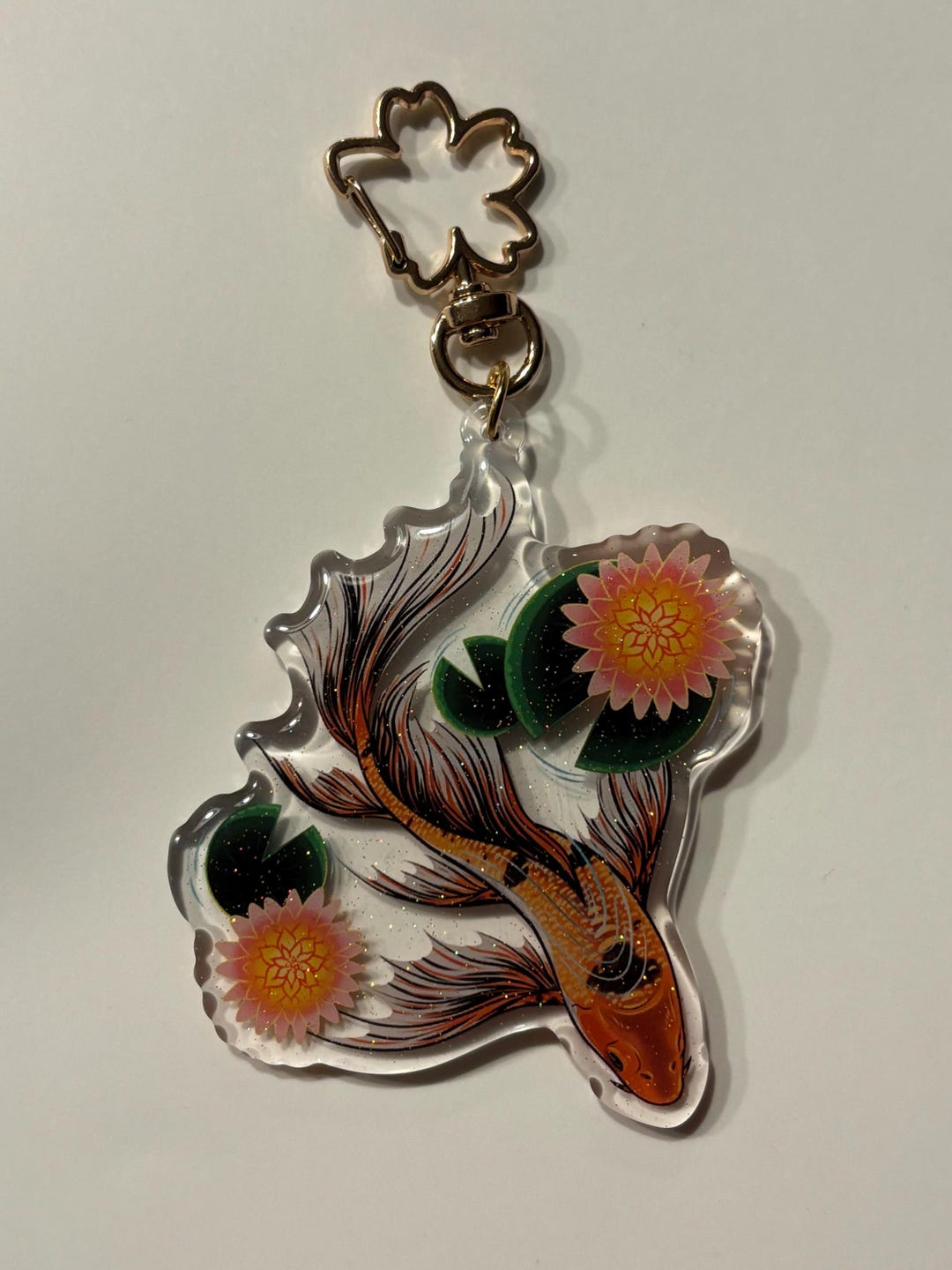 Glittery Koi Fish-jumbo Size-epoxy-keychain - Etsy
