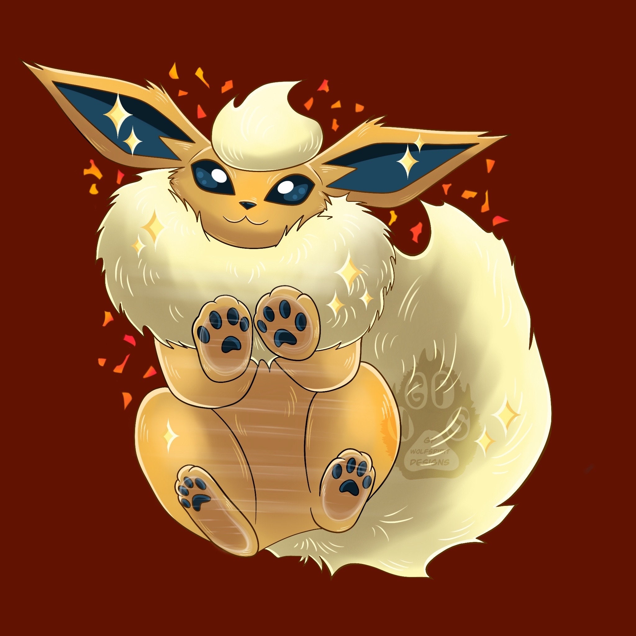 Flareon Loaf - Pokémon (eevee Evolution) Keychain - Etsy