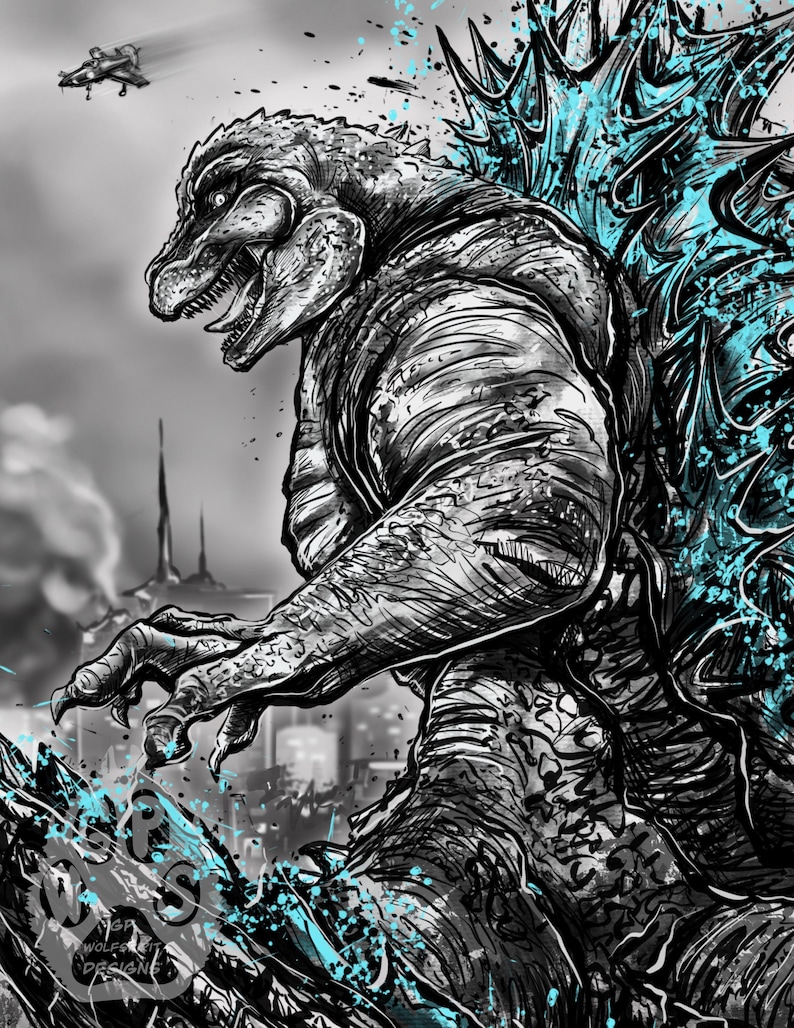 Godzilla Print/poster- Godzilla "minus 1" (frame Not Included) - Etsy