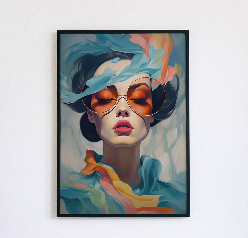 Abstract Woman Portrait Print Instant Download Printable Wall Art
