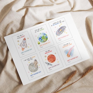Classroom Valentines Day Cards | Kids Valentine Space Theme, Planets ...