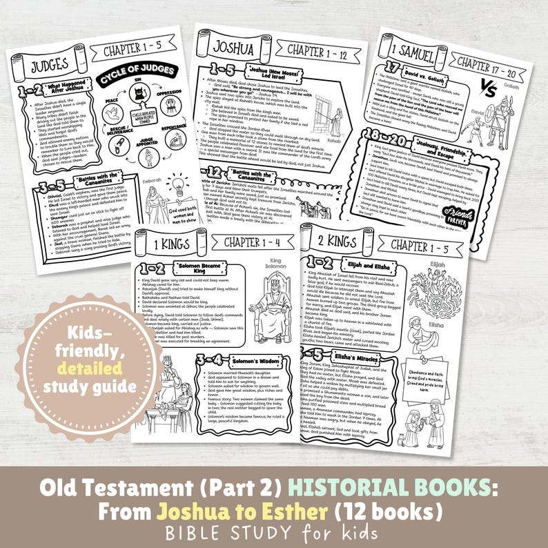 Historical Bible Study Guide for Kids – Joshua to Esther (PDF Download ...