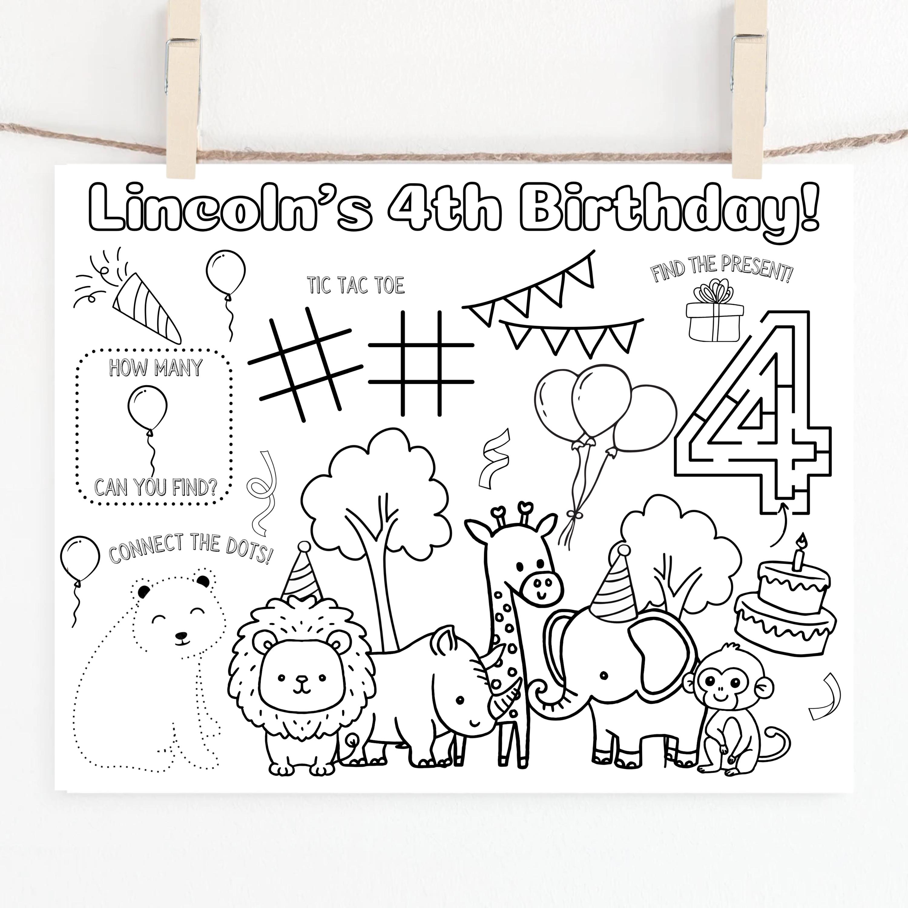 CUSTOMIZABLE Safari Birthday Party Activity Sheet: Animal Zoo Party ...