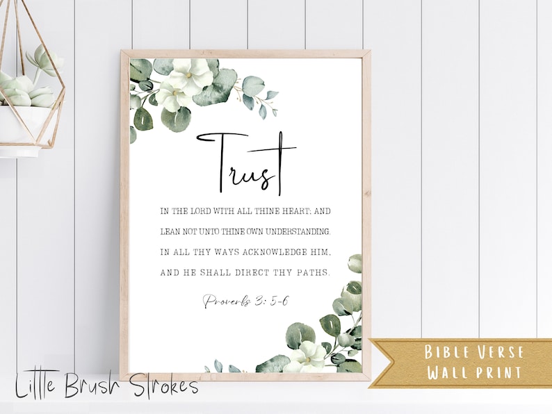 Proverbs 3:5-6 | Trust in the Lord Bible Quote | Christian Wall Art ...
