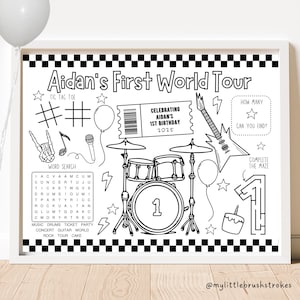 First World Tour Birthday Party Activity Sheet World Tour Party Favor ...