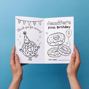 Personalized Donut Coloring Book | Donut Birthday Party Activity Sheet ...