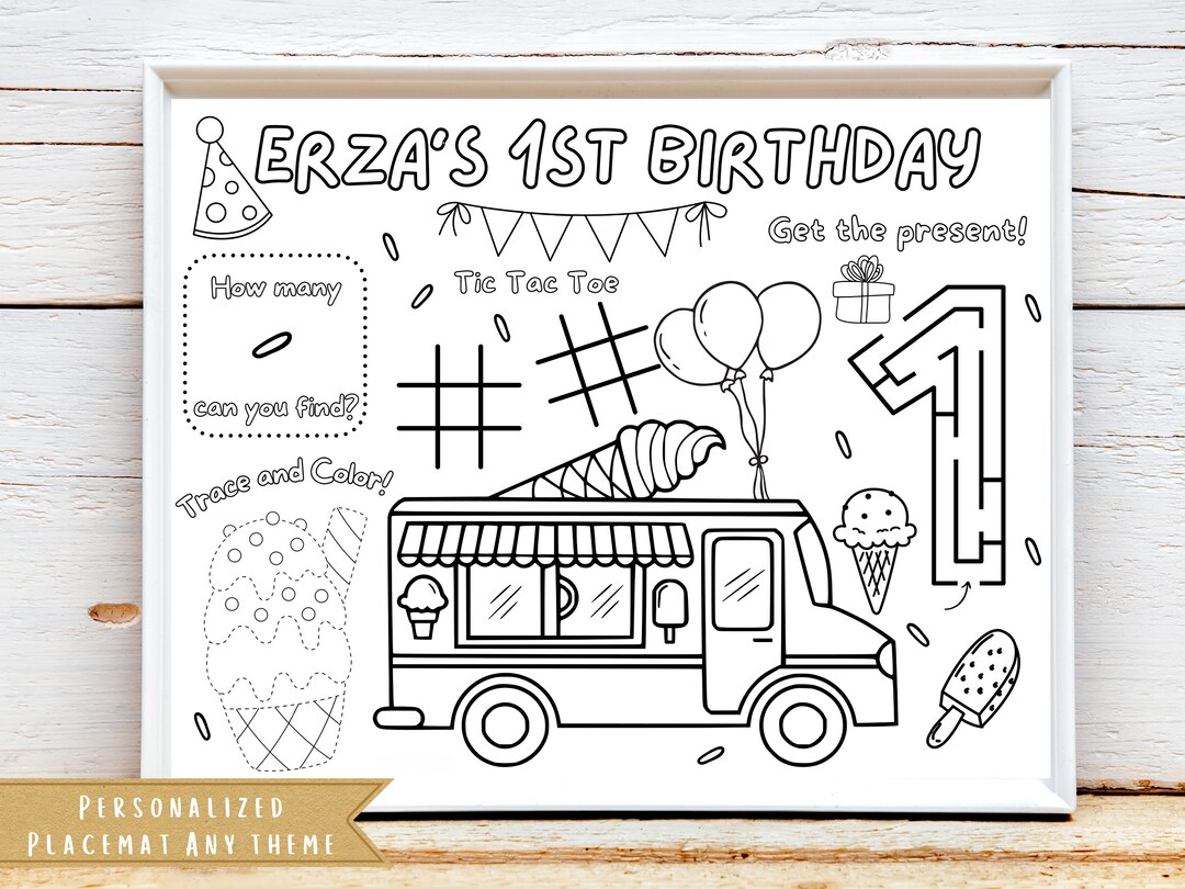 Ice Cream Party Activity Sheet Ice Cream Birthday Party Favor Ice Cream ...