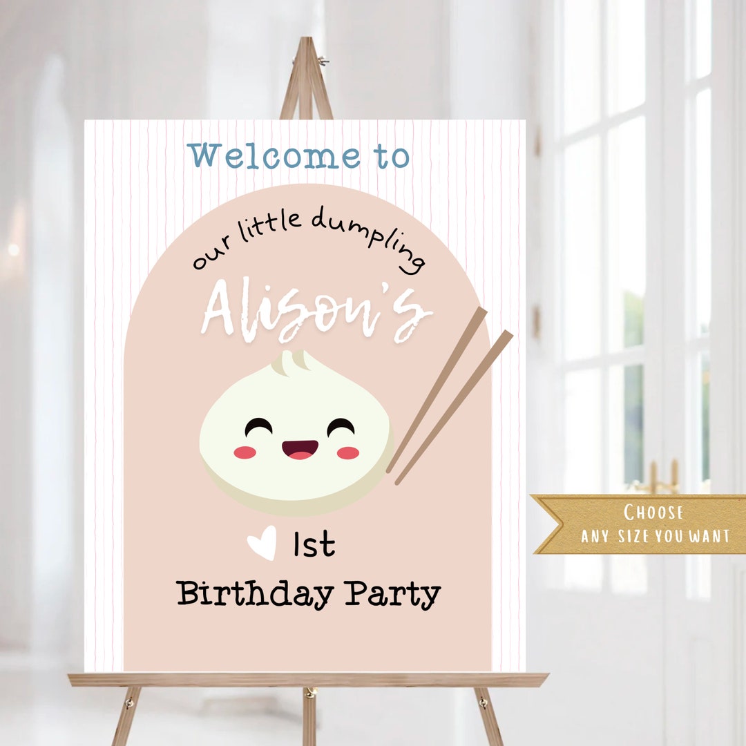 Bao Little Dumpling Party Welcome Sign Dumpling Birthday Party Decor ...