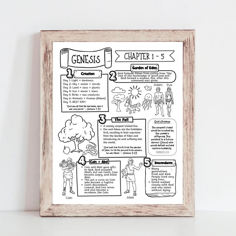 GENESIS - Bible Made Simple - Bible Study Guide for Kids With Coloring ...