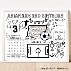 Personalized Soccer Birthday Activity Sheet: Sports Theme (digital ...