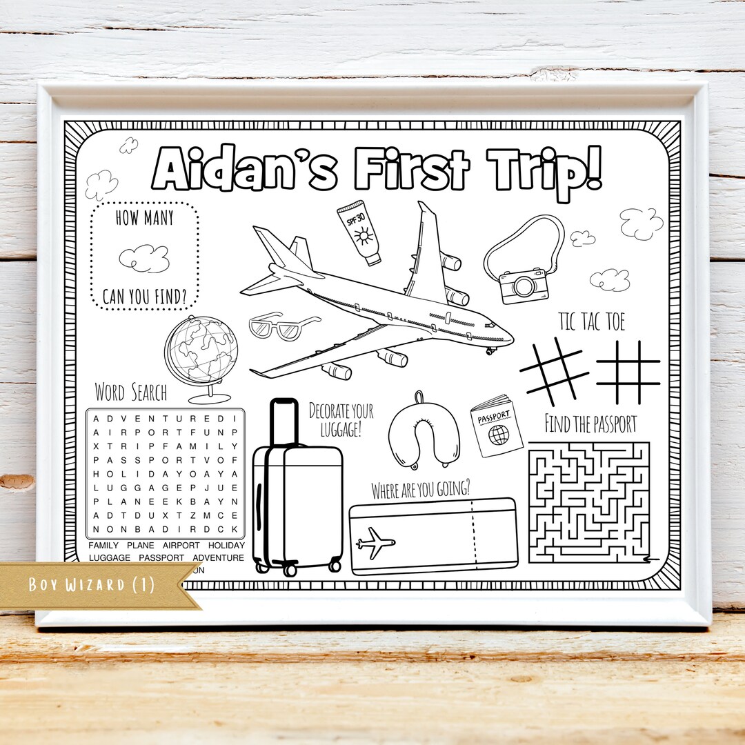 Flight Activity Sheet | Personalized First Flight Coloring Sheet for ...