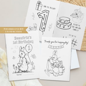 Classic Rabbit Party Coloring Book | Rabbit Birthday Party Activity ...