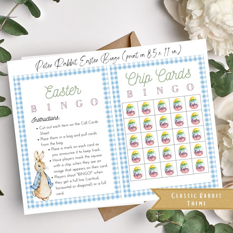 Classic Rabbit Easter Bingo | Easter Party Fun Game | Rabbit Easter ...
