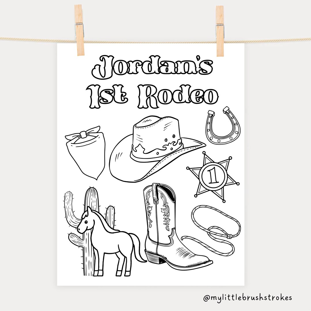 Customized Rodeo Themed Birthday Party Activity Sheet | First Rodeo ...