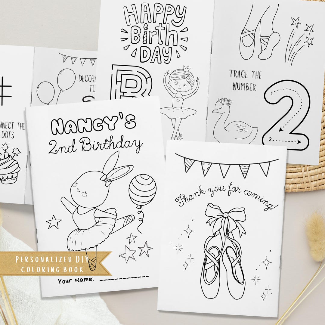 Ballerina Coloring Book | Ballet Birthday Party Activity Sheet | Ballet ...