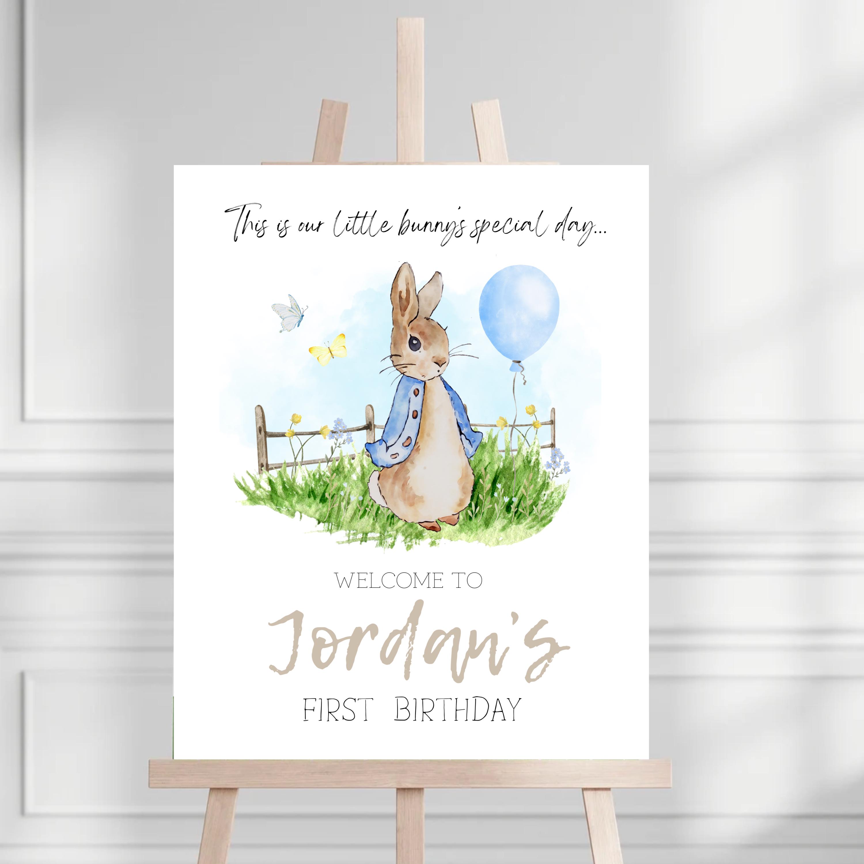 Editable Peter Rabbit Welcome Sign | Birthday, Baby Shower (digital ...