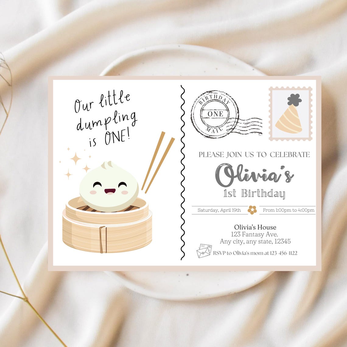 Little Dumpling 1st Birthday Activity Placemat: Dim Sum Party Game ...
