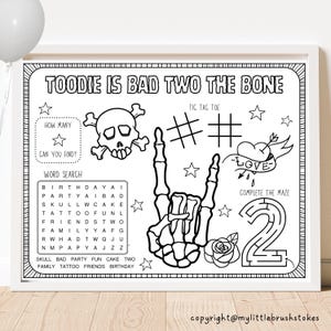 CUSTOMIZABLE Bad Two the Bone Party Activity Page | Personalized Tattoo ...