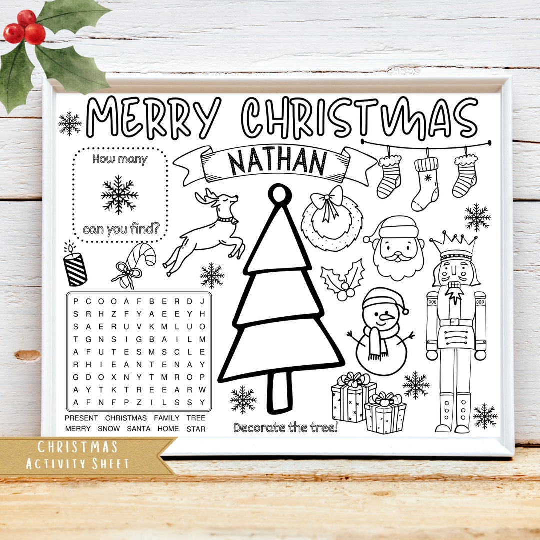 Christmas Party Activity Sheet | Christmas Party Favor | Christmas ...