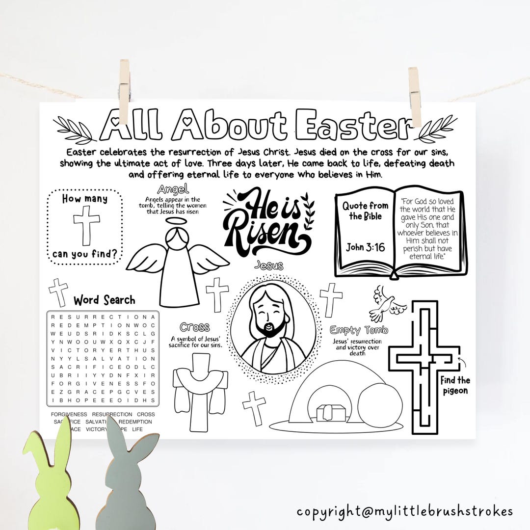 Easter Activity Sheet: Resurrection Bible Study, Homeschool Printable ...