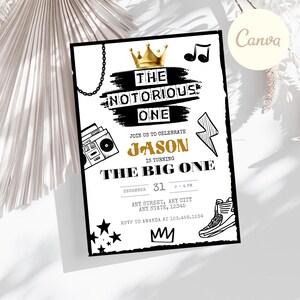 Editable Notorious One Birthday Invitation Template (digital Download ...