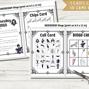 Wednesday Party Bingo Game Addams Party Activity High Resolution ...