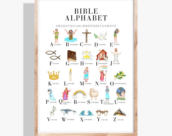 Bible Alphabet Wall Art: Christian Nursery Decor (digital Download) - Etsy