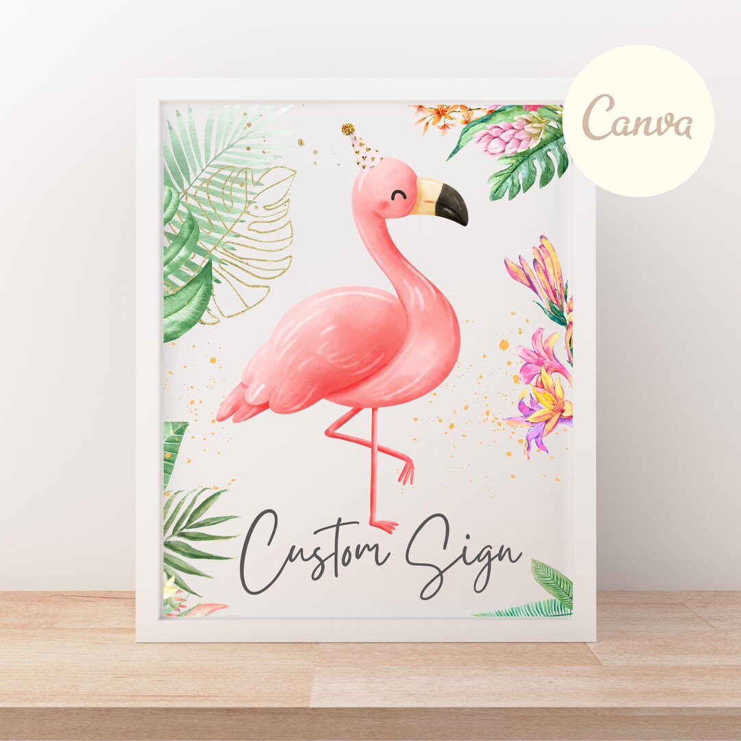 Editable Flamingo Birthday Party Table Sign | Flamingle Birthday Party ...