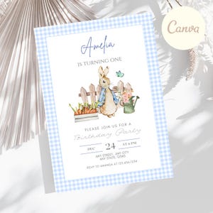 EDITABLE Beatrix Potter Peter Rabbit Birthday Invitation Template ...