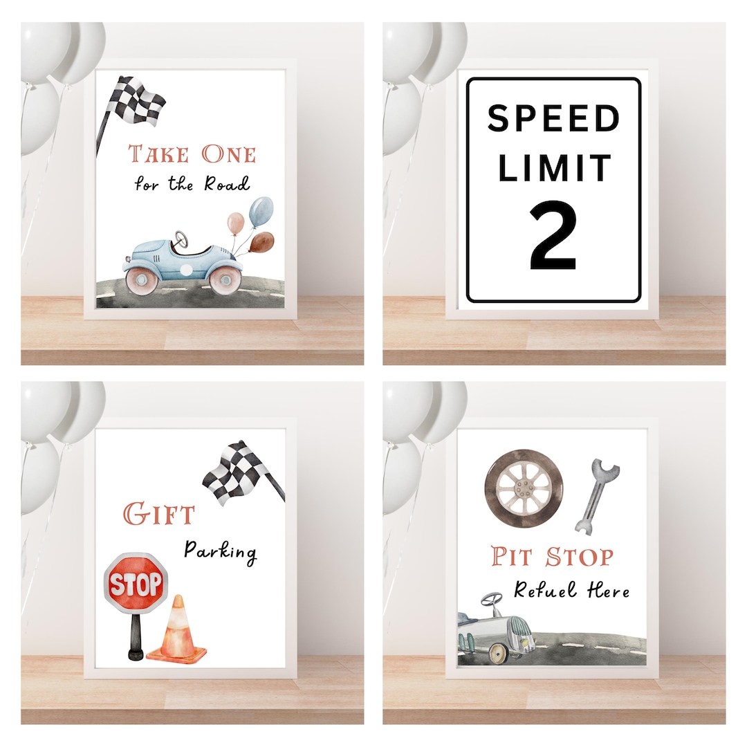 Editable Racing Party Signs Bundle | Race Cars Party Food Drink Signs ...