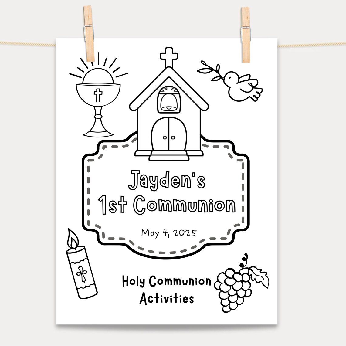 Customizable Holy Communion Activity Pack | 8 Coloring Pages | Digital ...